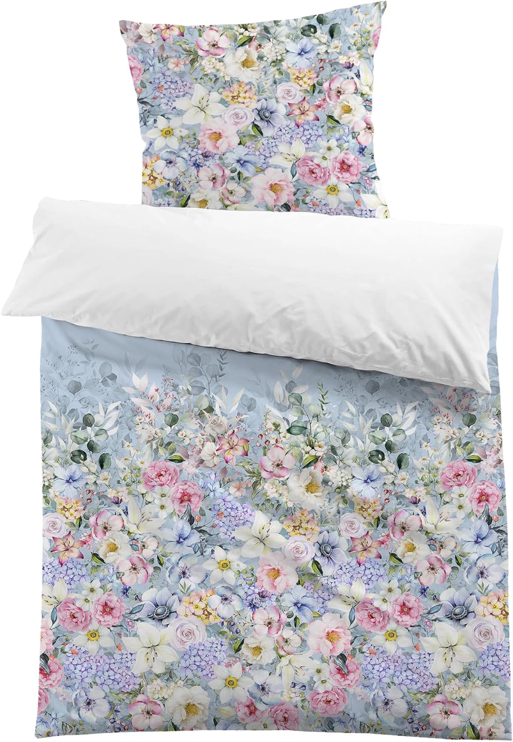 HOMHOMHA Duvet Cover 135 x 200 cm Bedding Set Floral Pattern Bed Linen ...