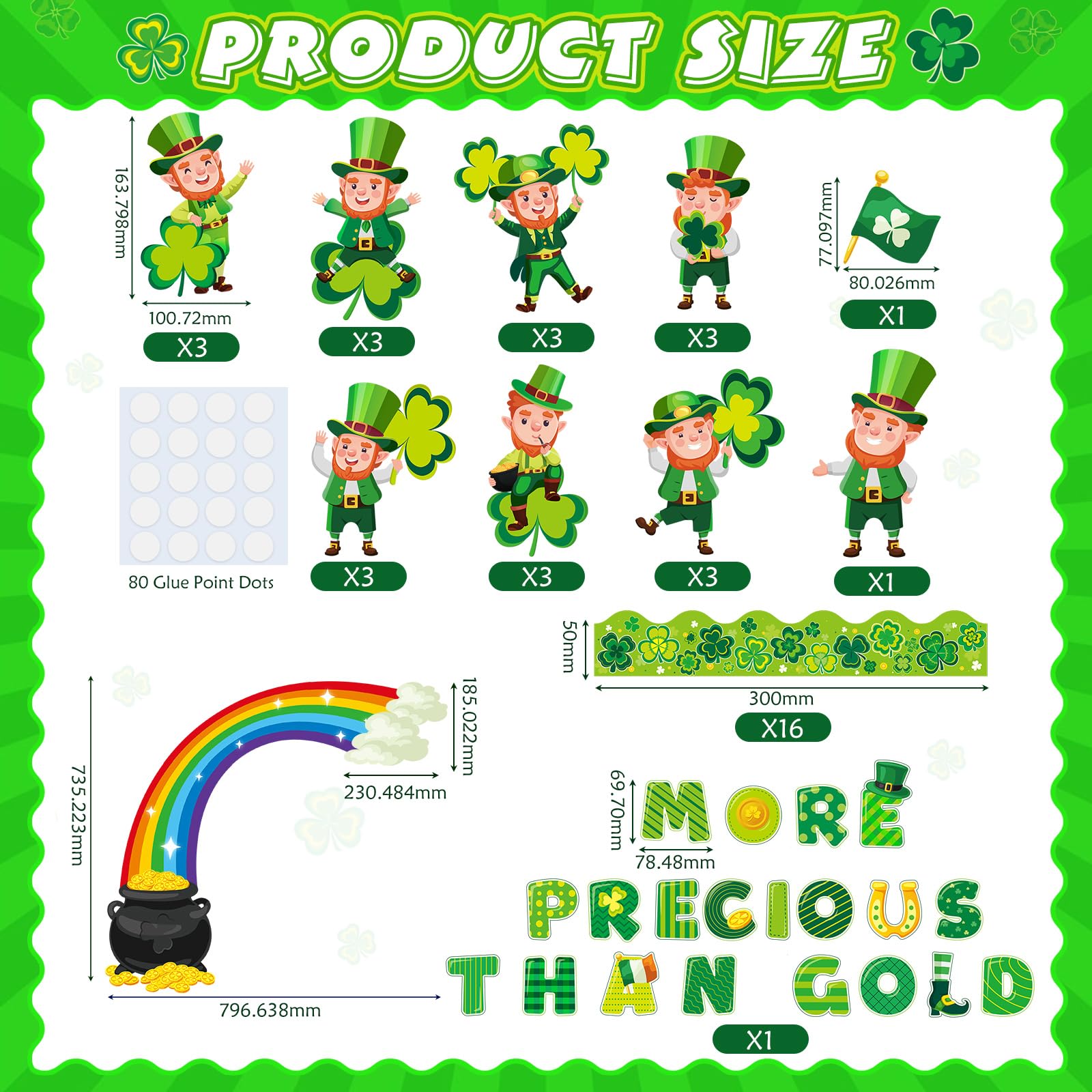 Snapklik.com : Pasimy 64 Pcs St Patricks Day Bulletin Board Decoration ...
