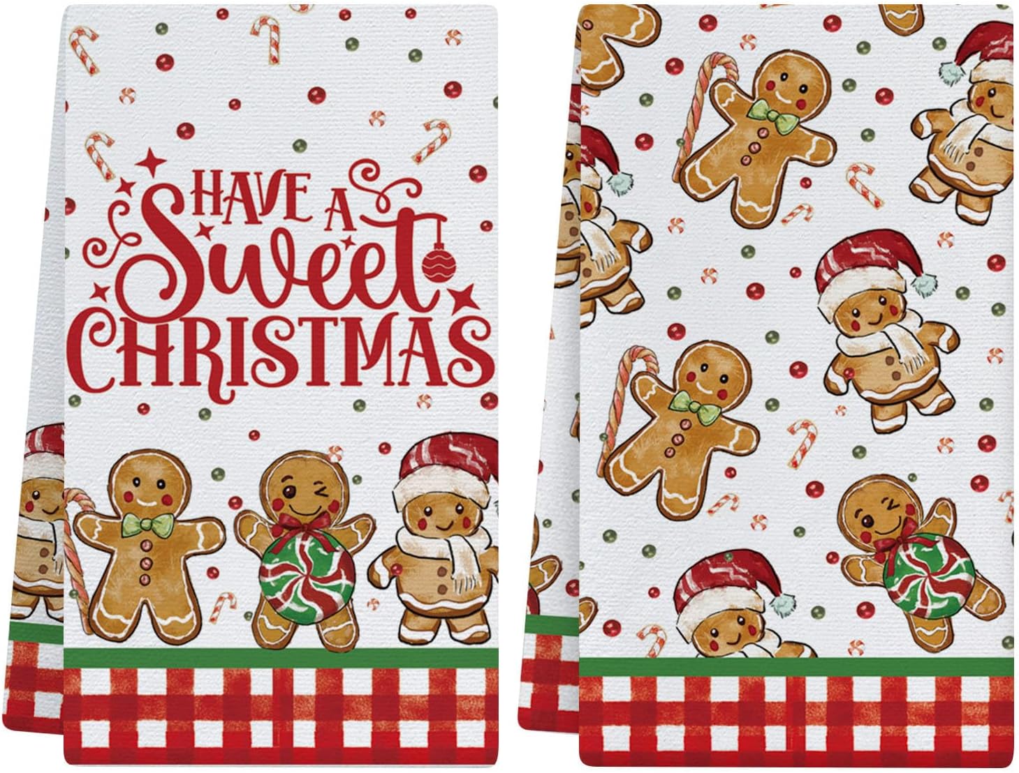 Amazon.com: 6 Pcs Christmas Gingerbread Man Decorative Kitchen Dish ...