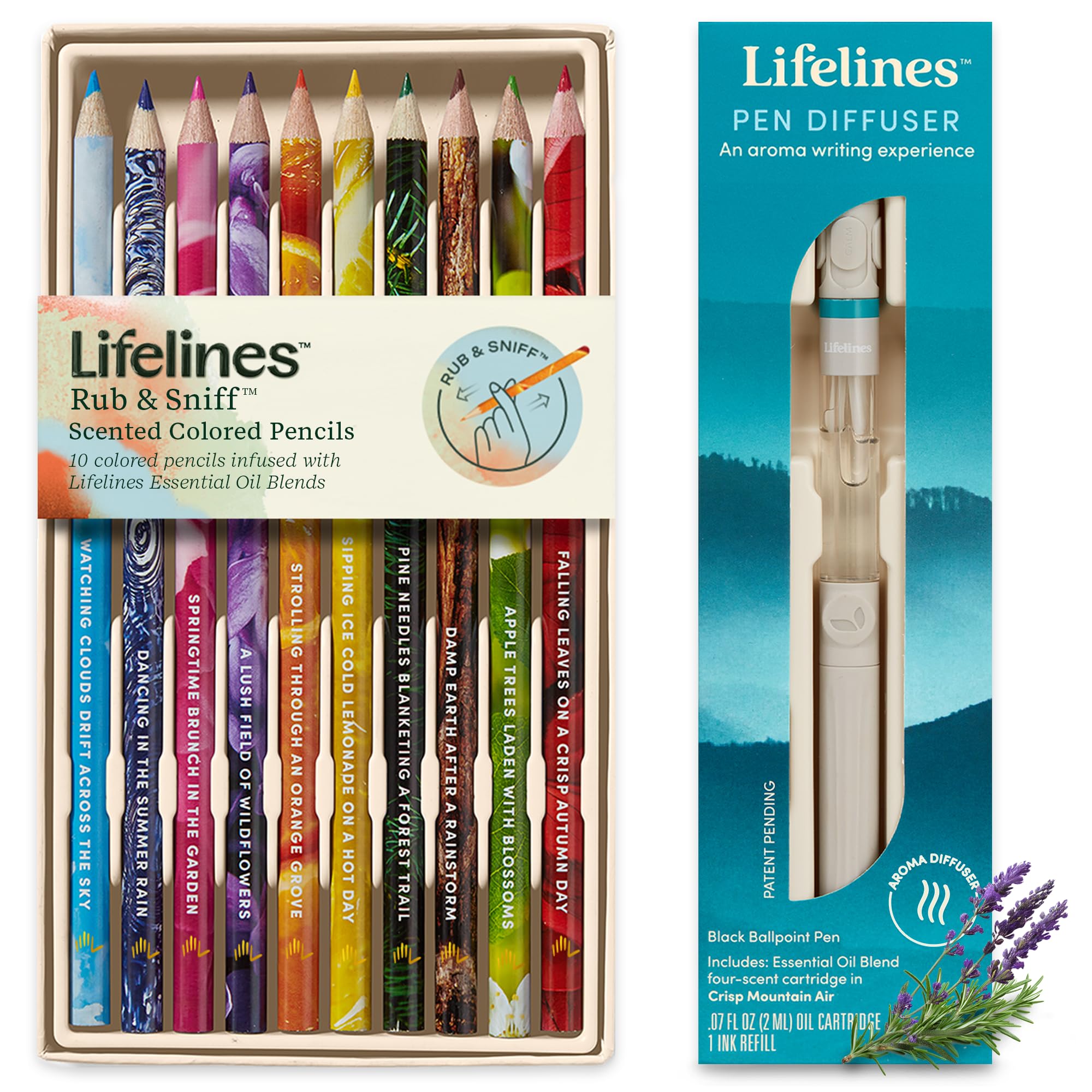Snapklik.com : Lifelines Scented Colored Pencils & Pen Diffuser Bundle - Classic 10-Pack Rub ...