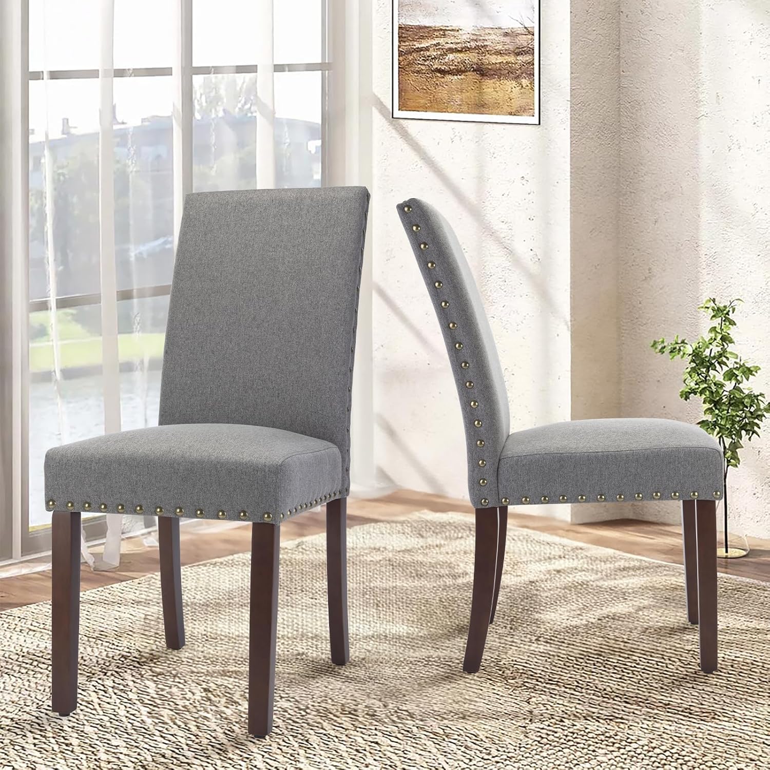 Amazon.com - COLAMY Modern Wood Dining Chairs Set of 2, Parsons Dining ...