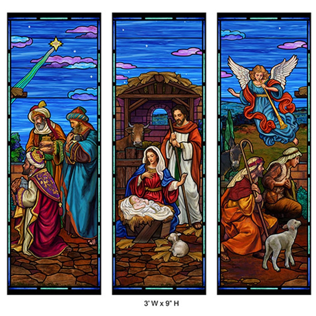 Amazon.com: Celebration Worship Banners Stained Glass Christmas ...