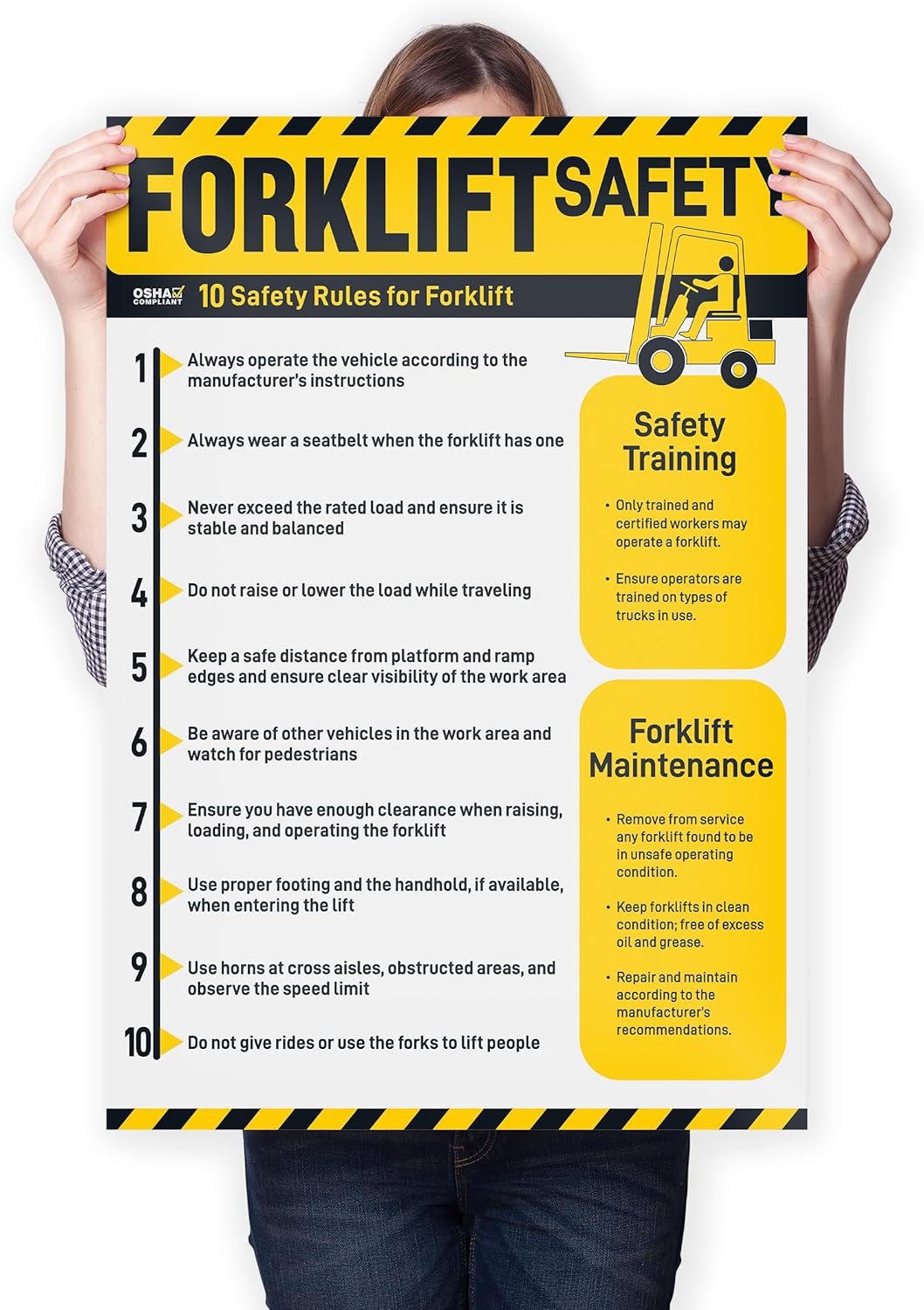 Forklift Safety Poster, OSHA Compliant Forklift Kosovo | Ubuy