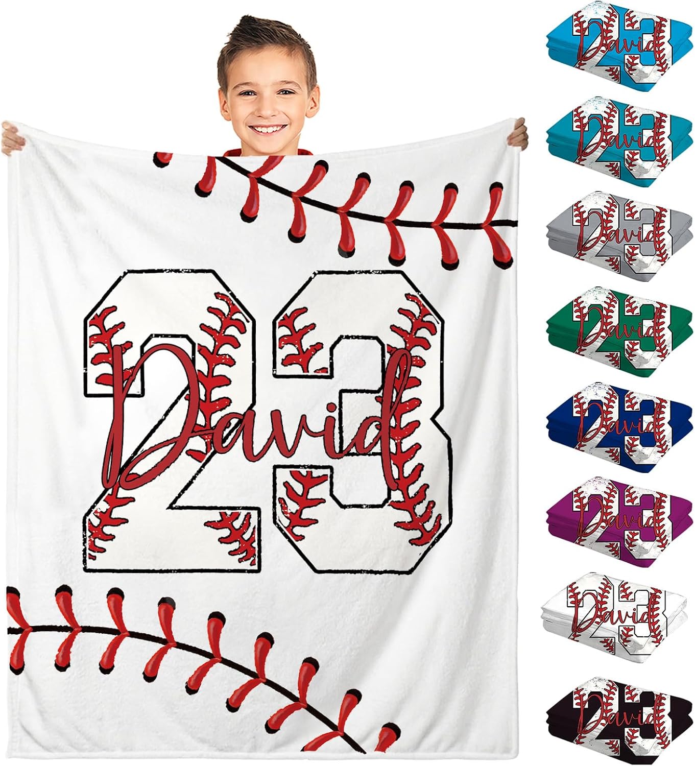 Amazon.com: Dreamdecor Custom Baseball Blanket with Name Number ...
