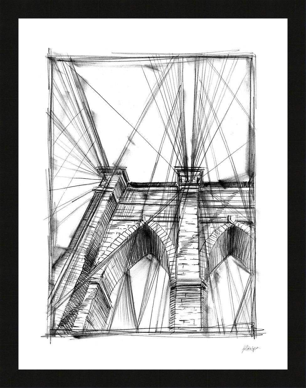 Watermark Collection Graphic Architectural Study III Framed Print ...