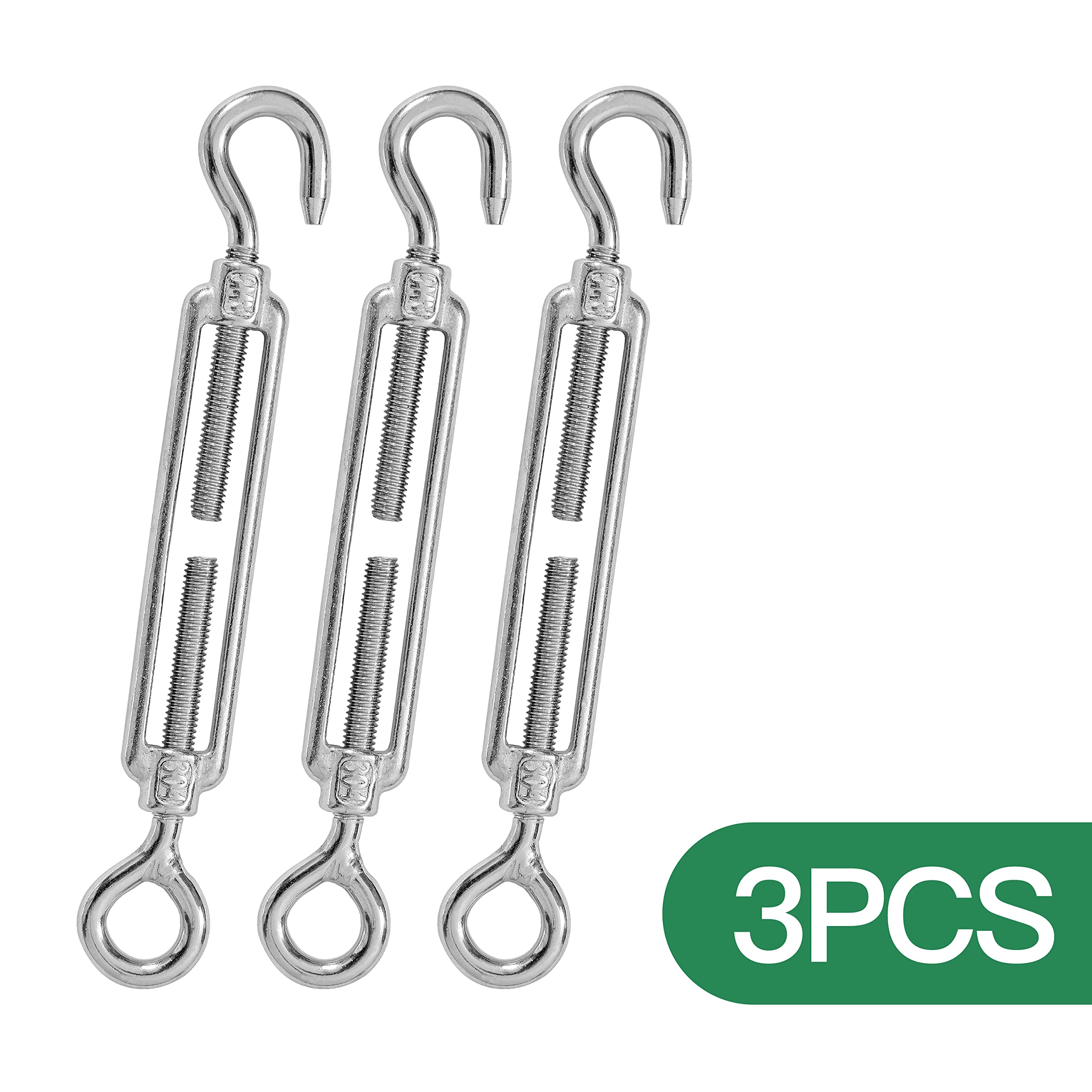Snapklik.com : Jamiikury 3PCS M6 Hook & Eye Turnbuckle 304 Stainless ...