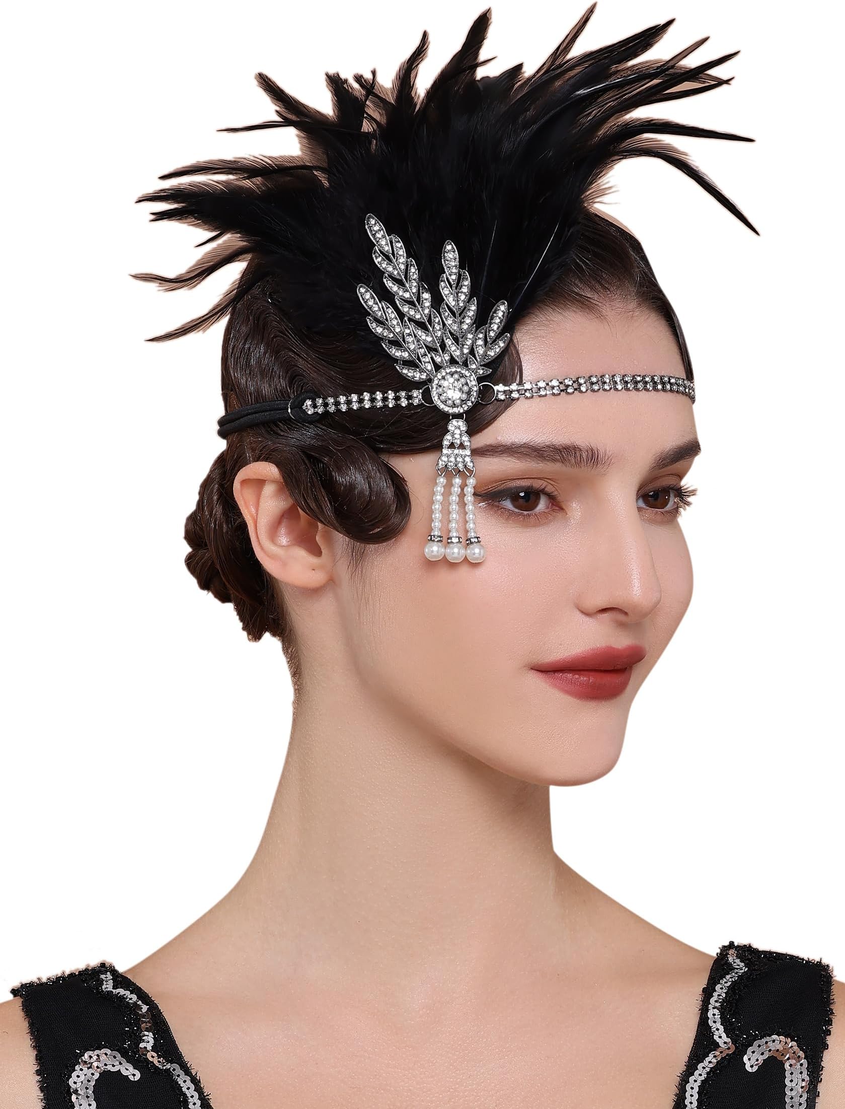 Amazon.com : BABEYOND Flapper Headpiece for Women - 1920s Headband ...