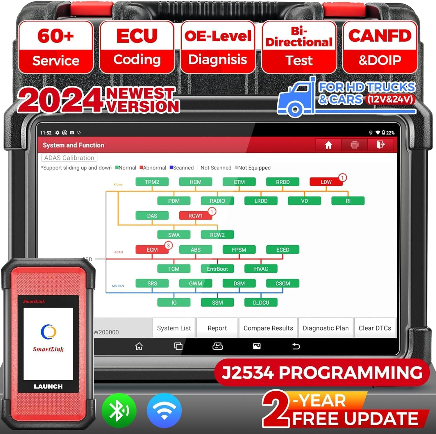 LAUNCH X431 Pro5 Bidirektionaler OBD2 Auto Diagnosegerät, J2534-Programmiertool,Keine IP ...
