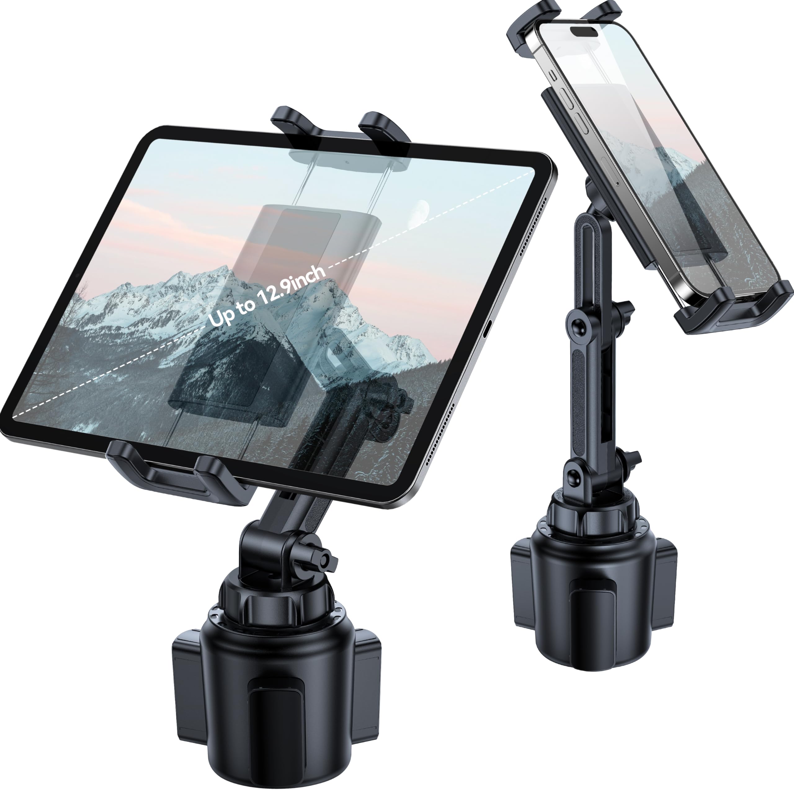Amazon.com: BOOMVATO Cup Holder Tablet Mount for Car, Universal iPad ...