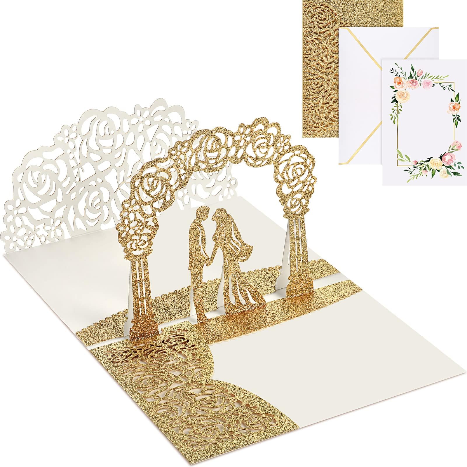 Amazon.com : Siumir 3D Pop Up Wedding Card Wedding Greeting Card with ...