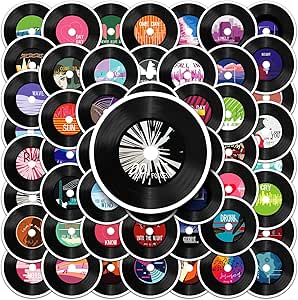 Record Vinyl Stickers Decals,50Pcs Record Music Stickers for Kids,Teens ...