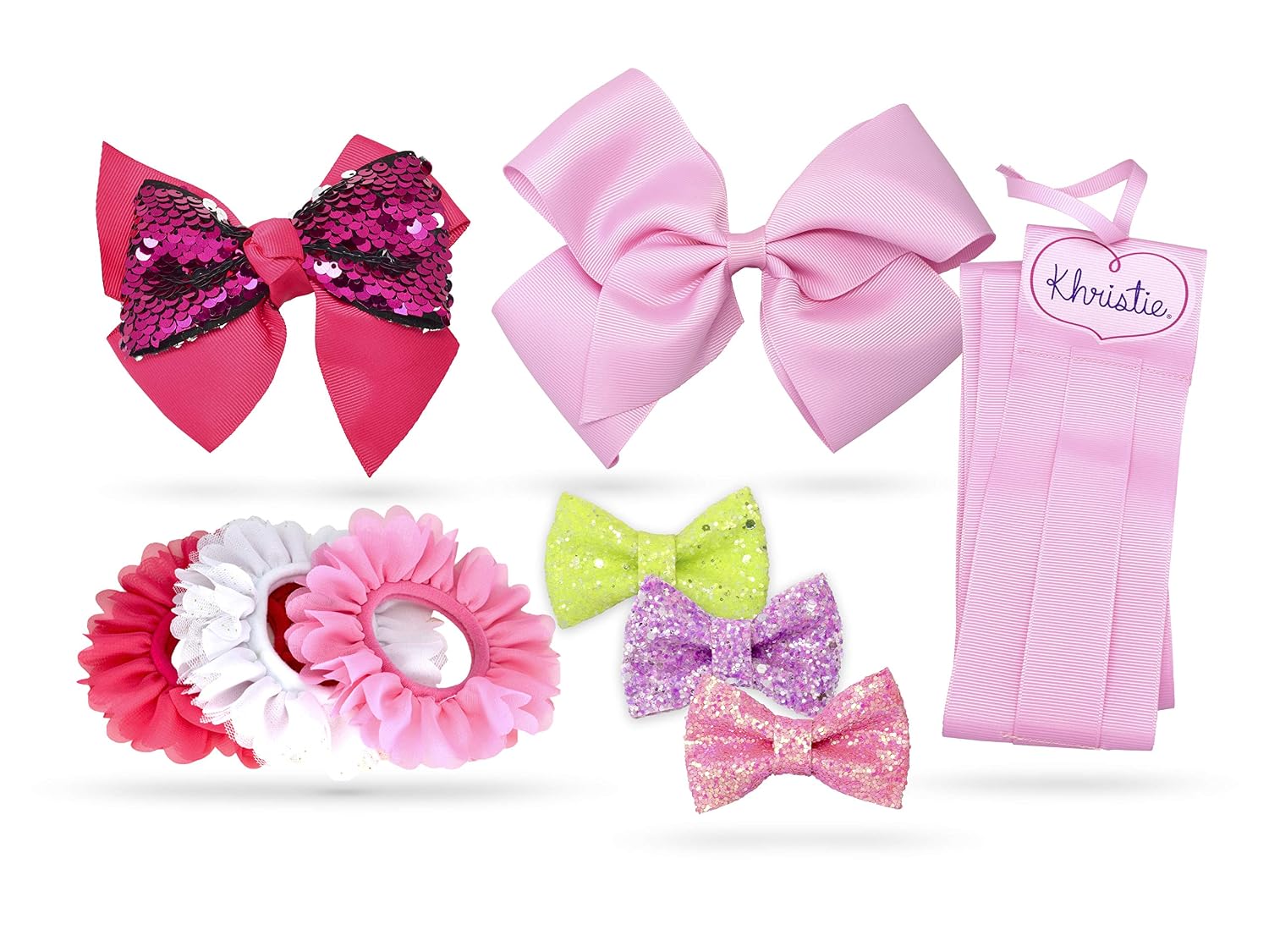 Amazon.com : Khristie Girl Hair Bows and Clip Holder, Trendy and ...