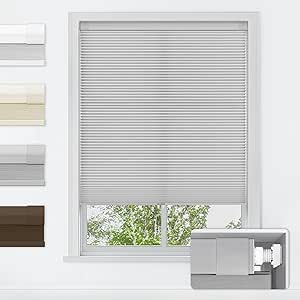 Amazon.com: LazBlinds No Tools No Drill Cordless Cellular Shades, Light Filtering Honeycomb ...
