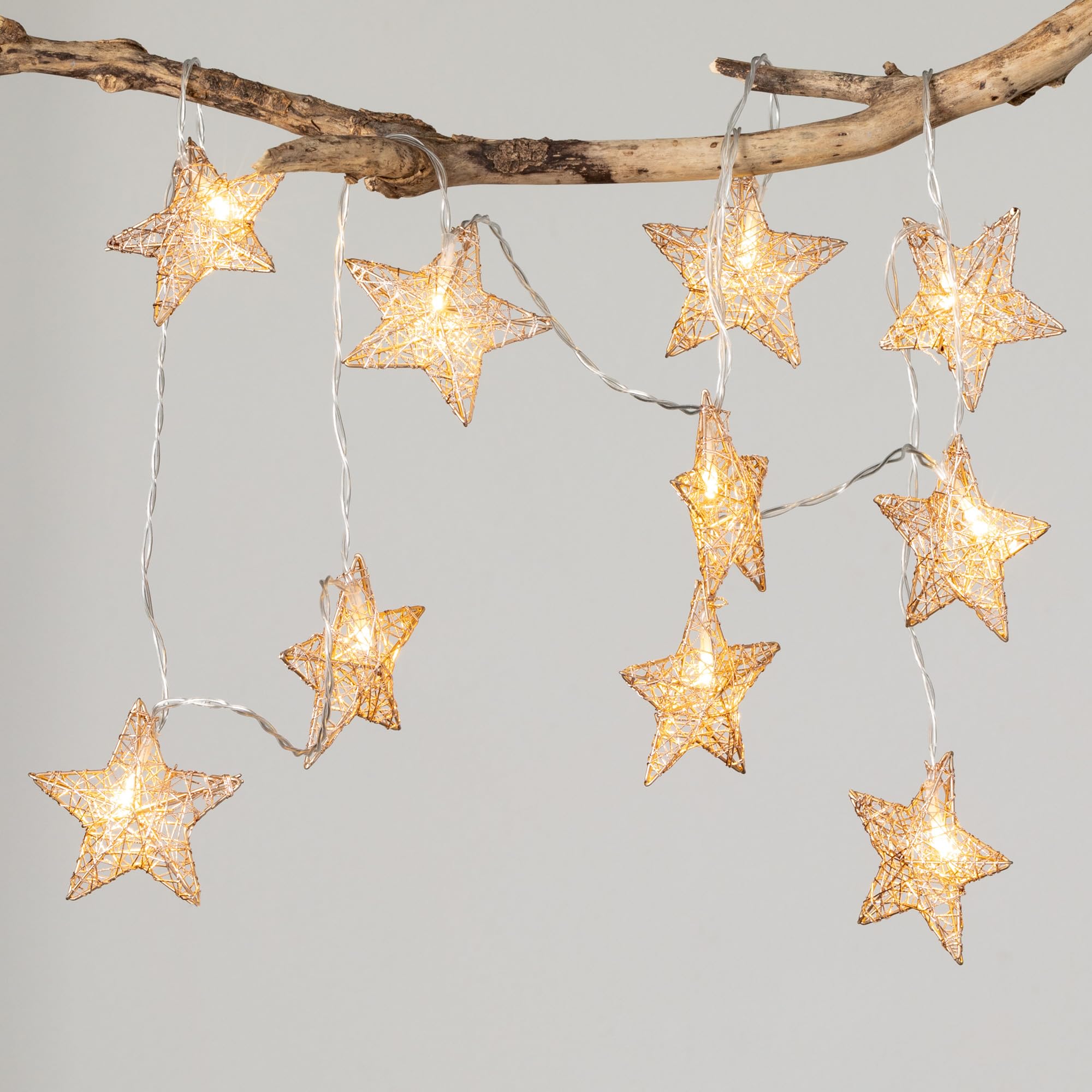 Amazon.com: Sullivans Christmas Tree Garland, 6 ft Lighted Star Garland ...