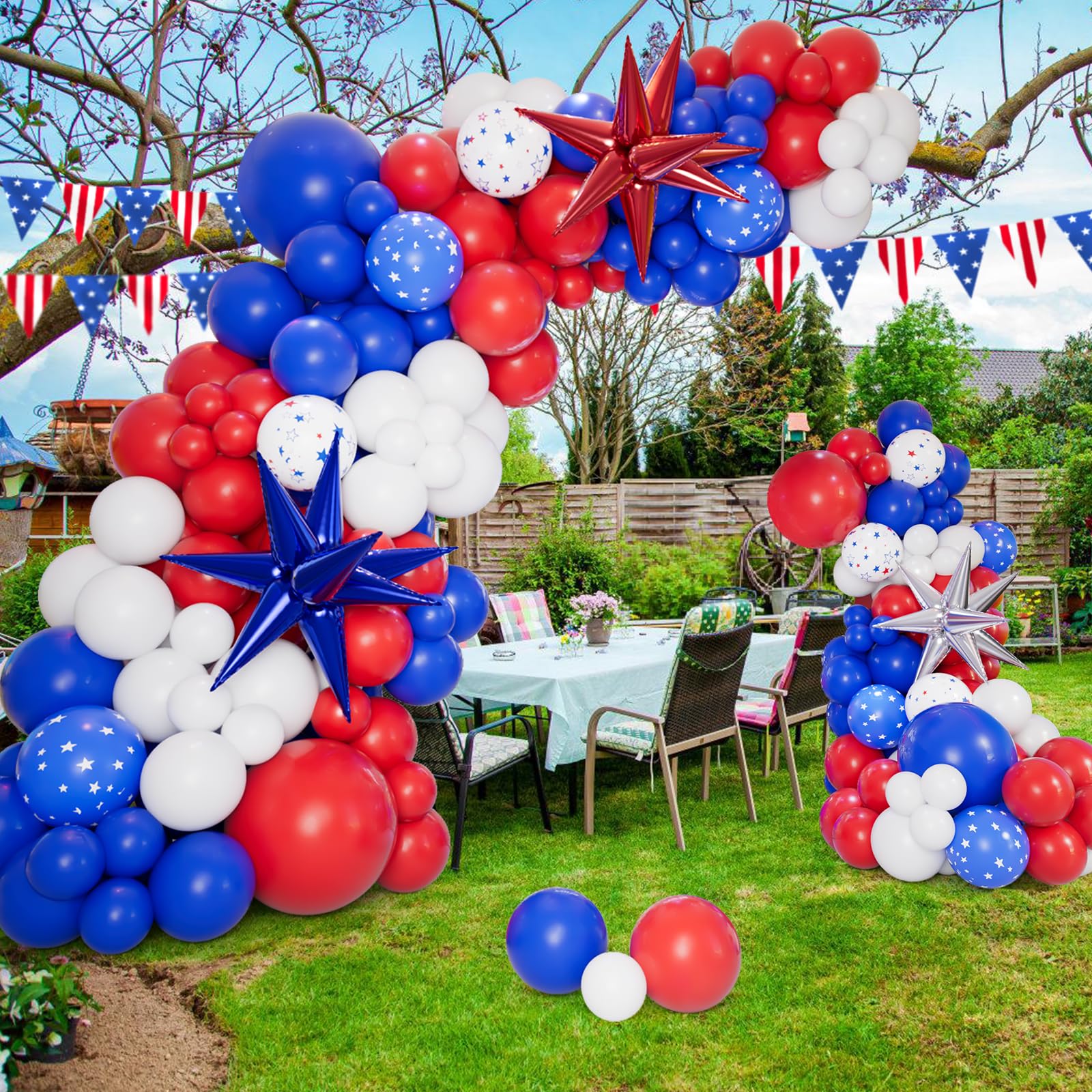 Snapklik.com : Bonropin 161pcs Red White And Blue Balloon Arch Kit ...