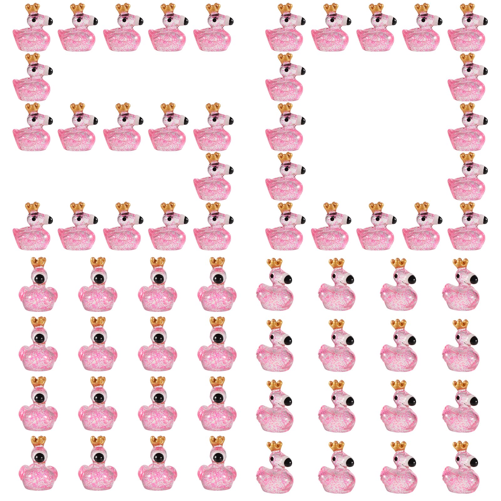 50pcs Glow in the Dark Mini Flamingos, Tiny Flamingos Figurines with ...