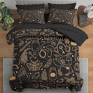 Amazon.com: Pamnest Comforter Set Queen Size, Vintage Witch Dream 7 Pcs ...