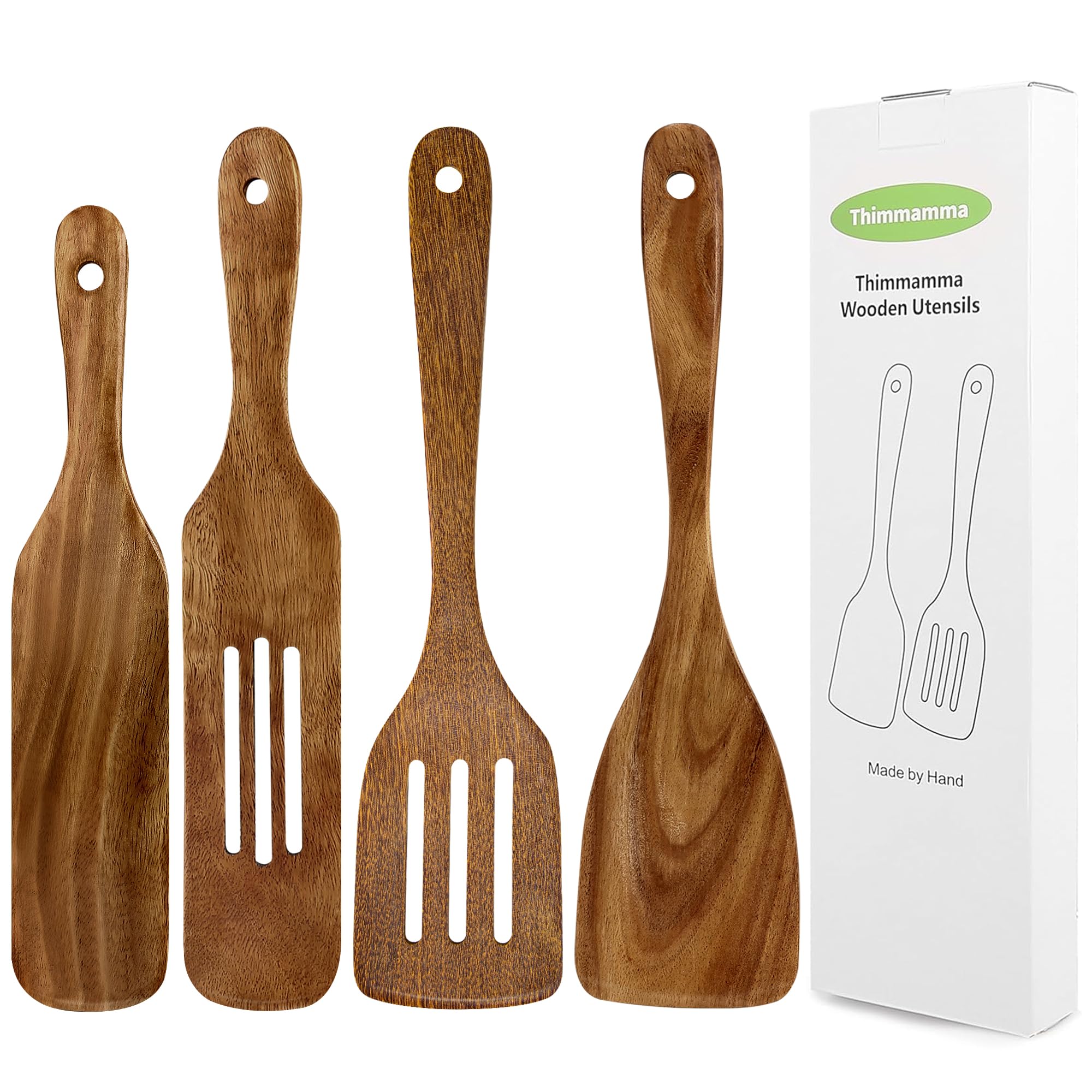 Amazon.com: Wooden Spatula, Heat Resistant Cooking Wood Spatulas ...