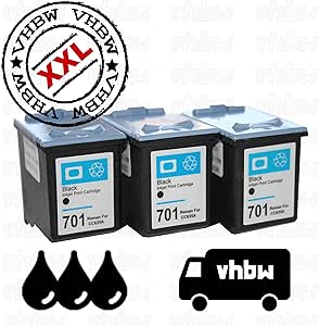 Amazon.com: REFILLED BLACK INK CARTRIDGE suitable for HP 701, CC635AE ...