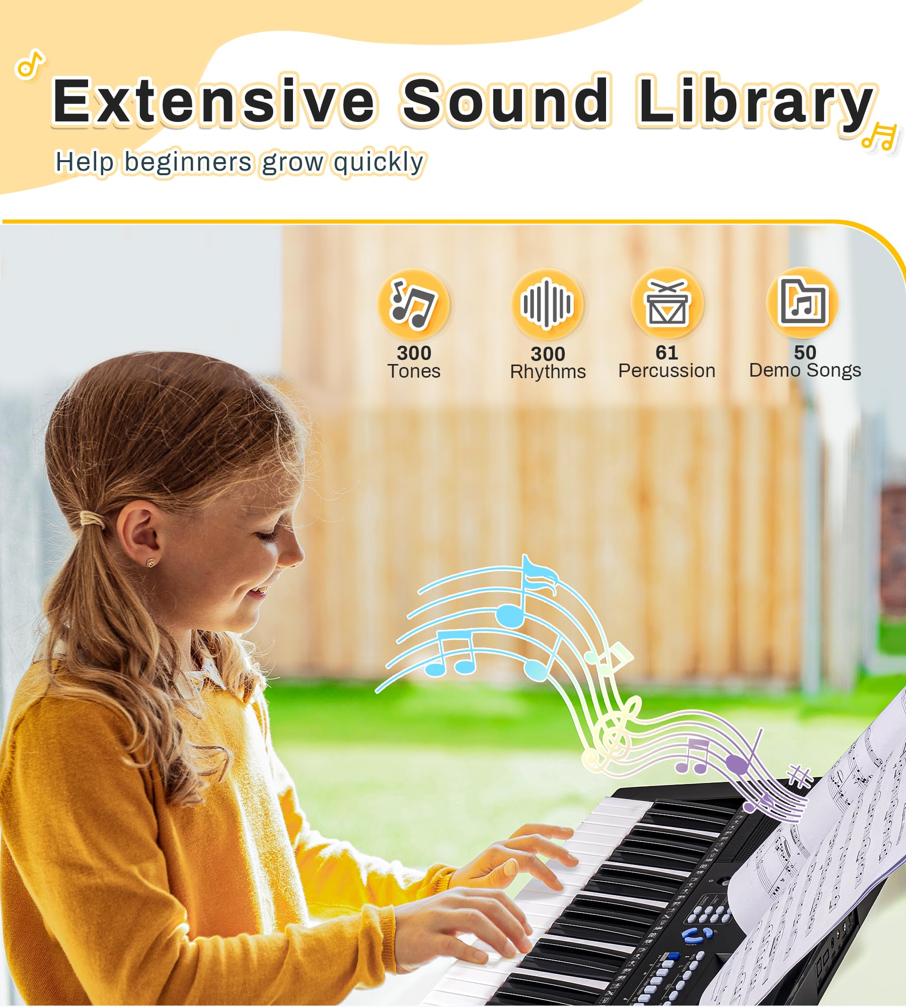 Snapklik.com : 61 Key Piano Keyboard, Beginners Electric Piano Keyboard