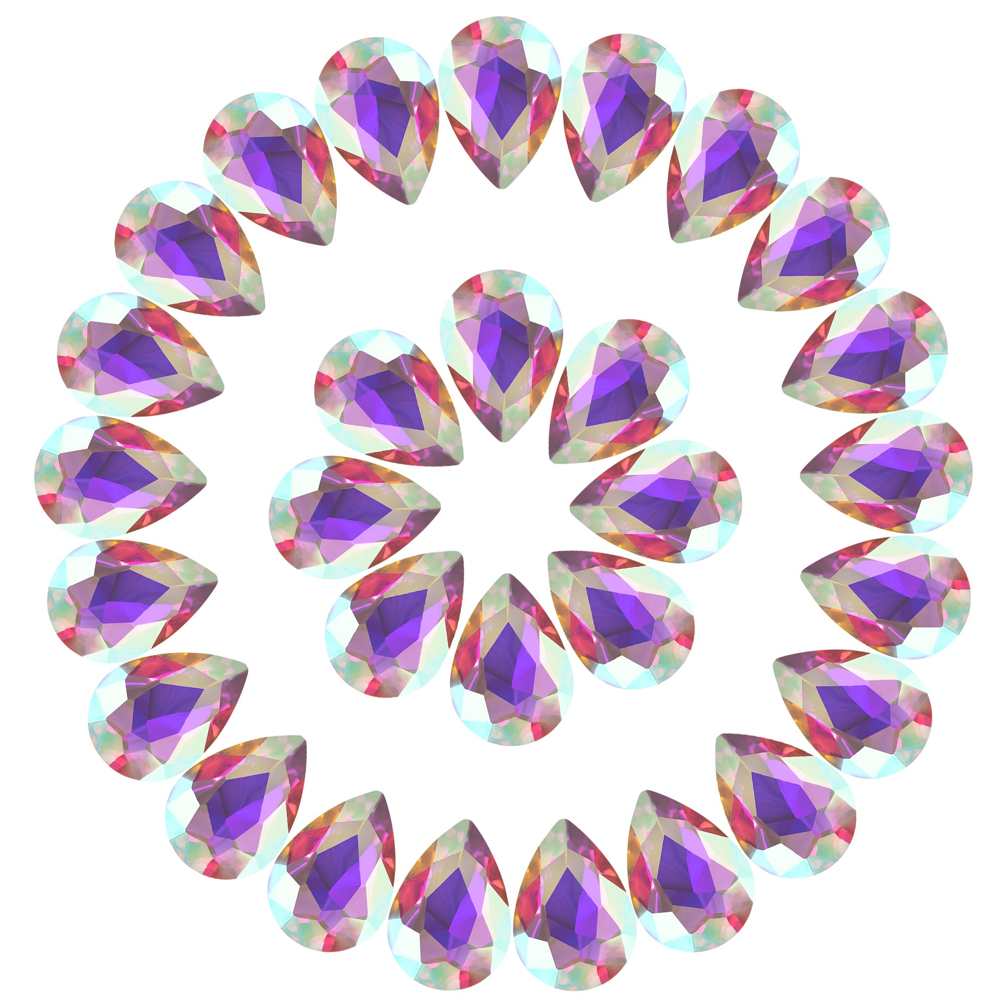 Amazon.com: Teardrop Rhinestones 100Pcs Crystal AB Point Back Glass ...
