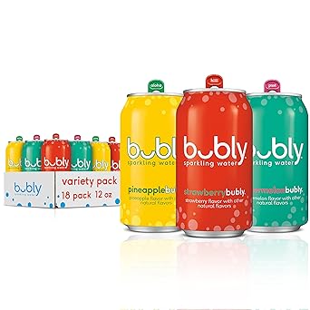 Amazon.com: bubly Sparkling Water, zero calories, zero sugar, Aloha Variety Pack, 12oz Cans (18 ...