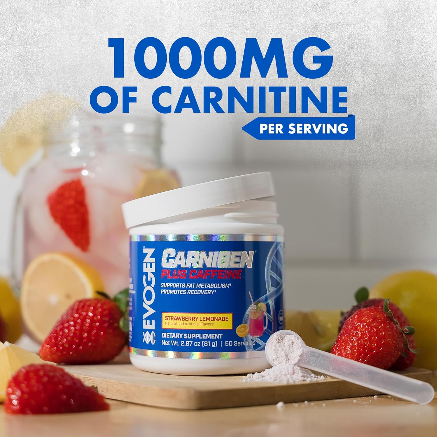 Evogen Carnigen Plus Caffeine - Pó de L-Carnitina Premium com 100 mg de ...