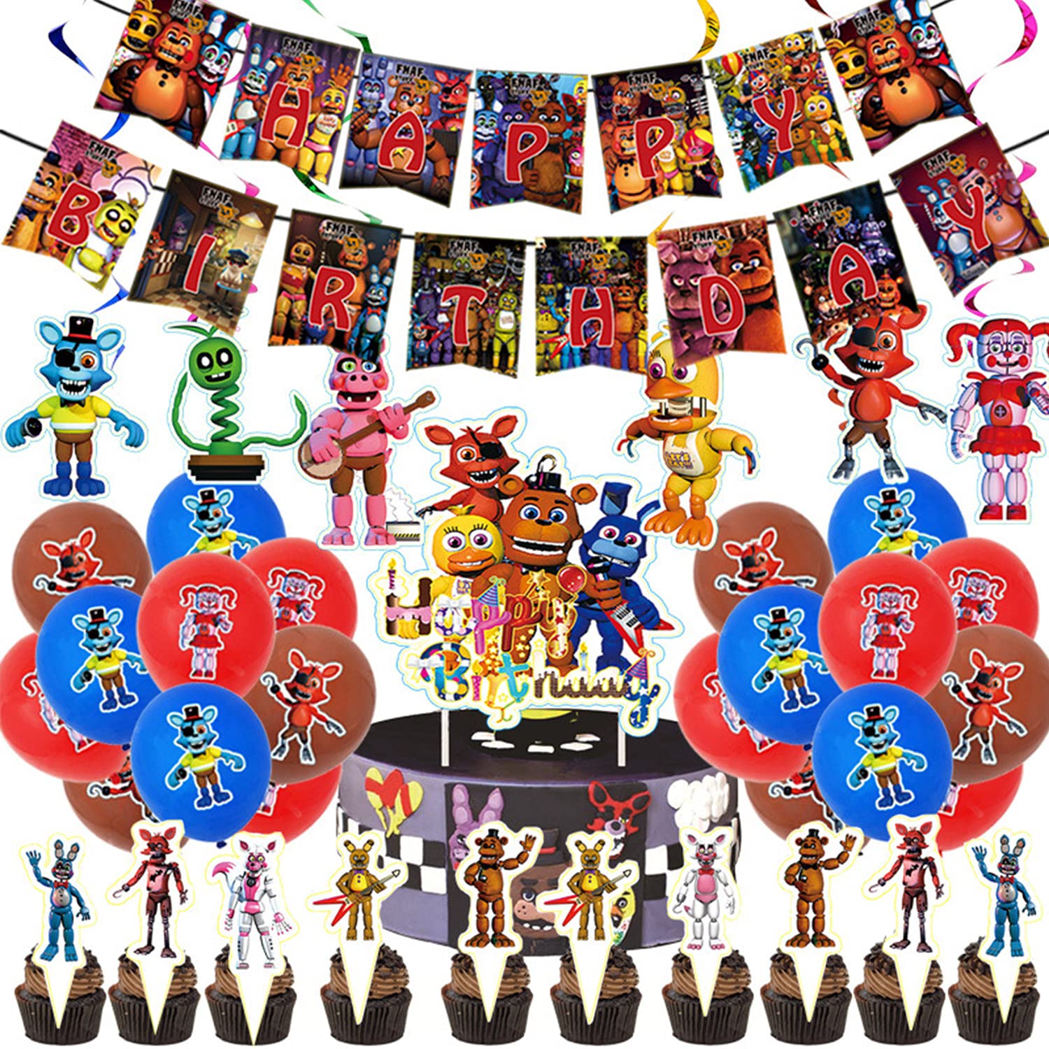 Buy LucaSng Five Nights at Freddy Party Supplies, FNAF Game Themed ...
