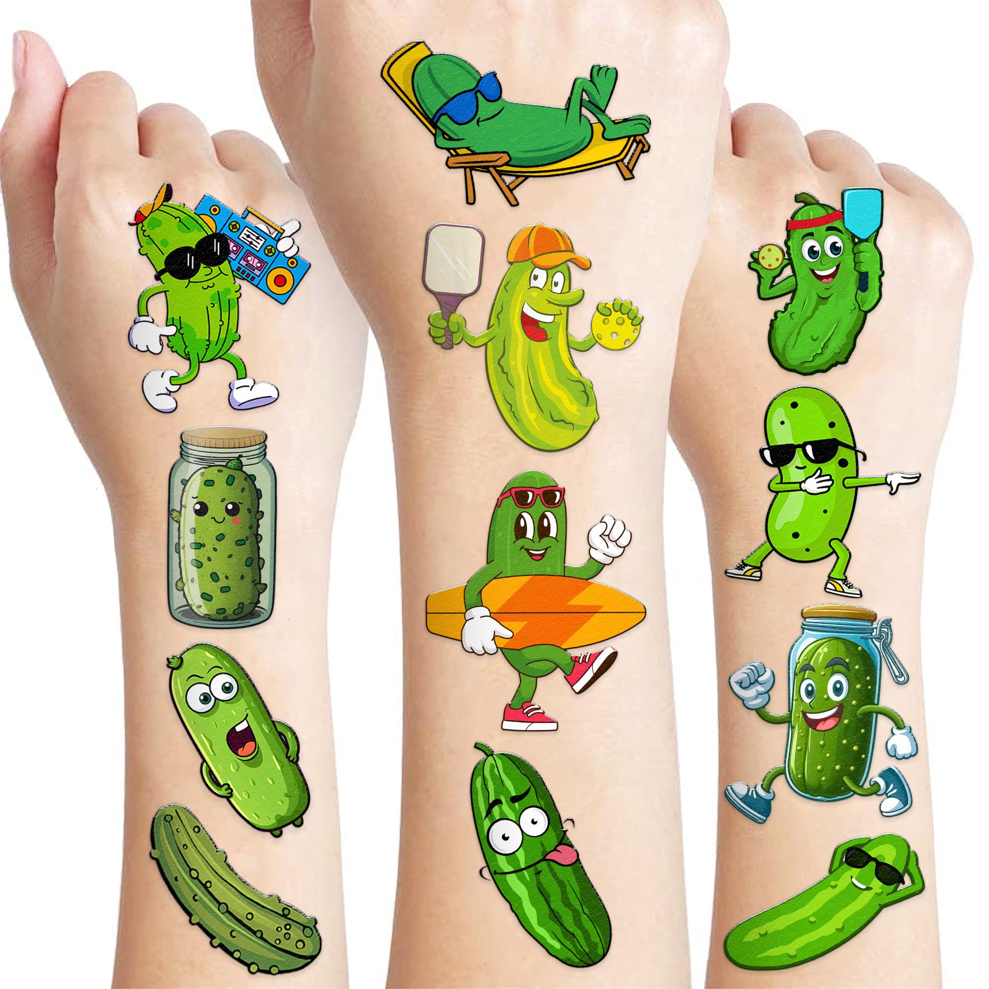 Amazon.com : 120 PCS Christmas Funny Pickle Temporary Tattoos Sticker ...