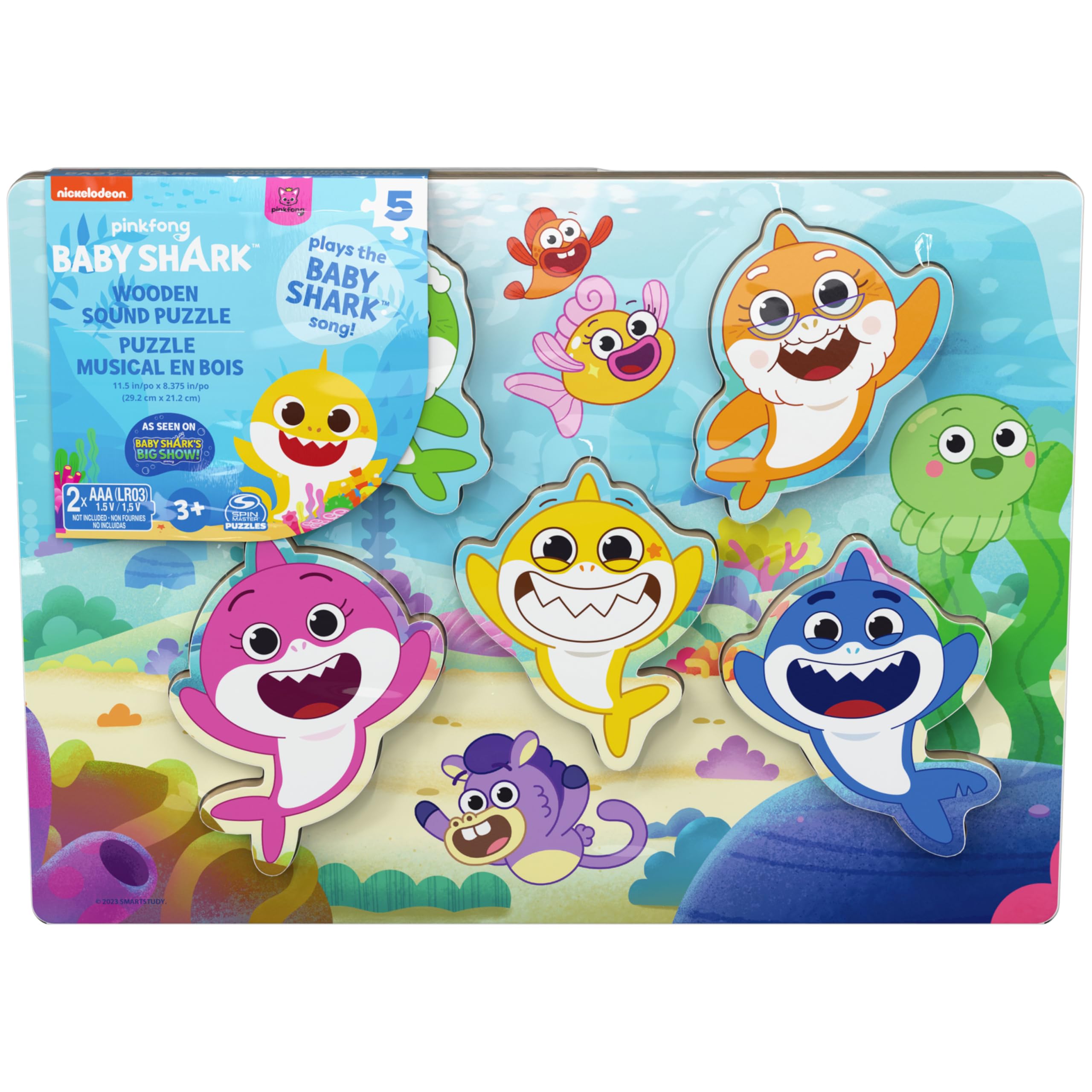 Snapklik.com : Pinkfong Baby Shark Chunky Musical Wooden Sound Puzzle ...