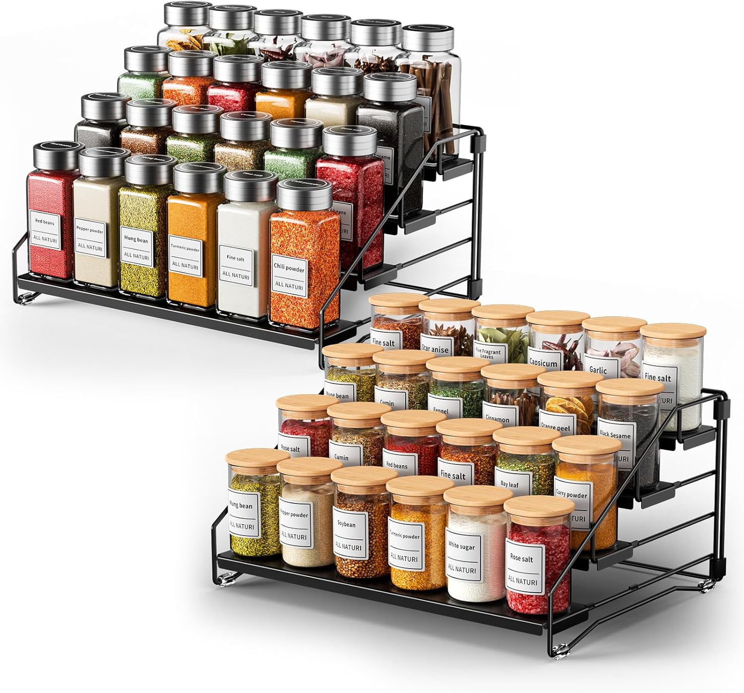 Amazon.com: RCHYFEED Spice Rack Organizer for Cabinet Pantry,4 Tier ...