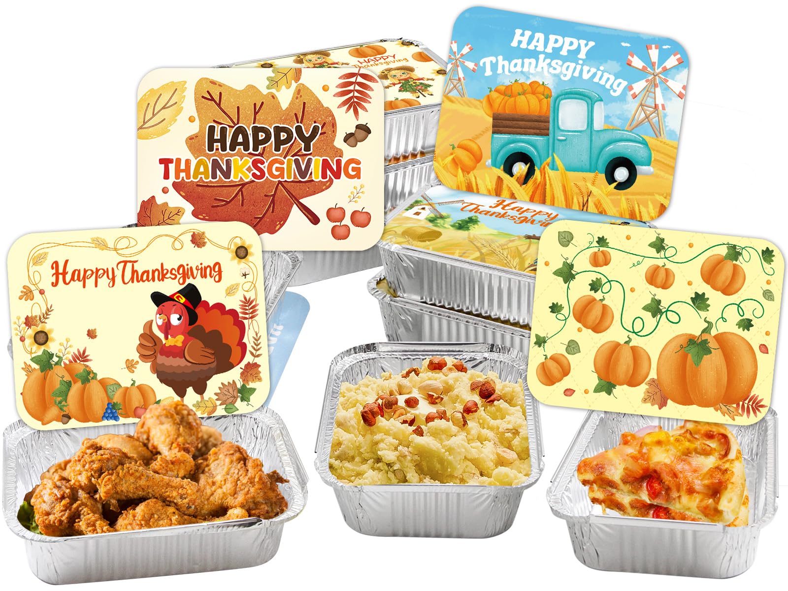Amazon.com: WorldBazaar Cute Thanksgiving Aluminum Containers with Lids ...
