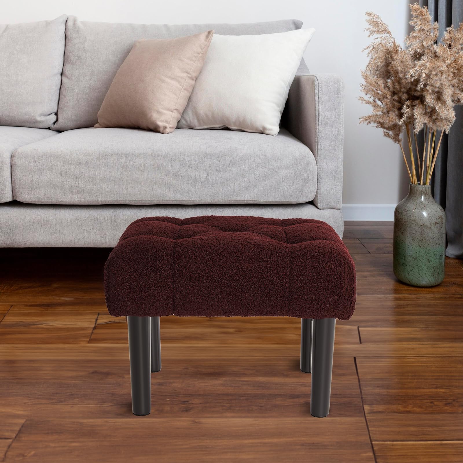 Amazon.com: HOUCHICS Fur Padded Foot Stool, Small Ottoman Foot Rest ...