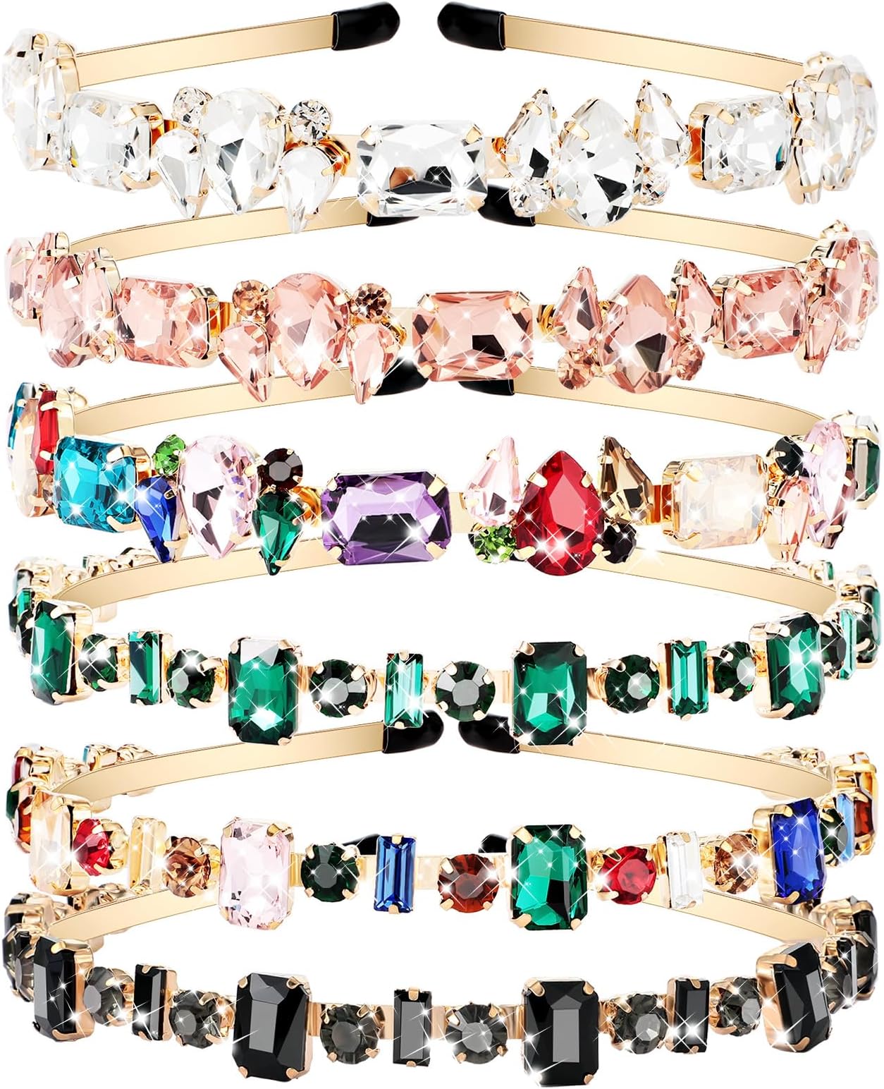 Amazon.com : Firuilo Thin Rhinestones Headband Blue Crystal Hair Bands ...