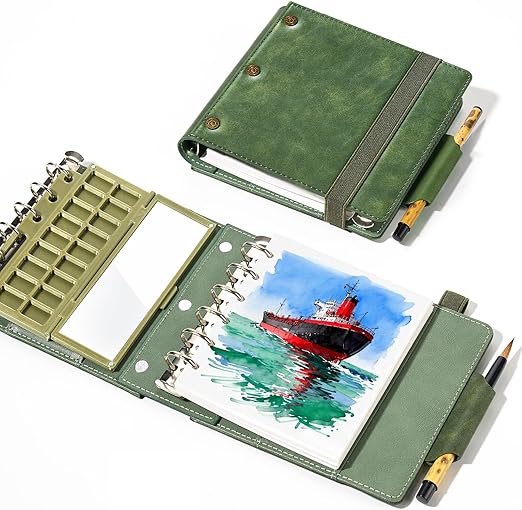Amazon.com: Portable Watercolor Sketchbook Set - 100% Cotton Hot Press ...