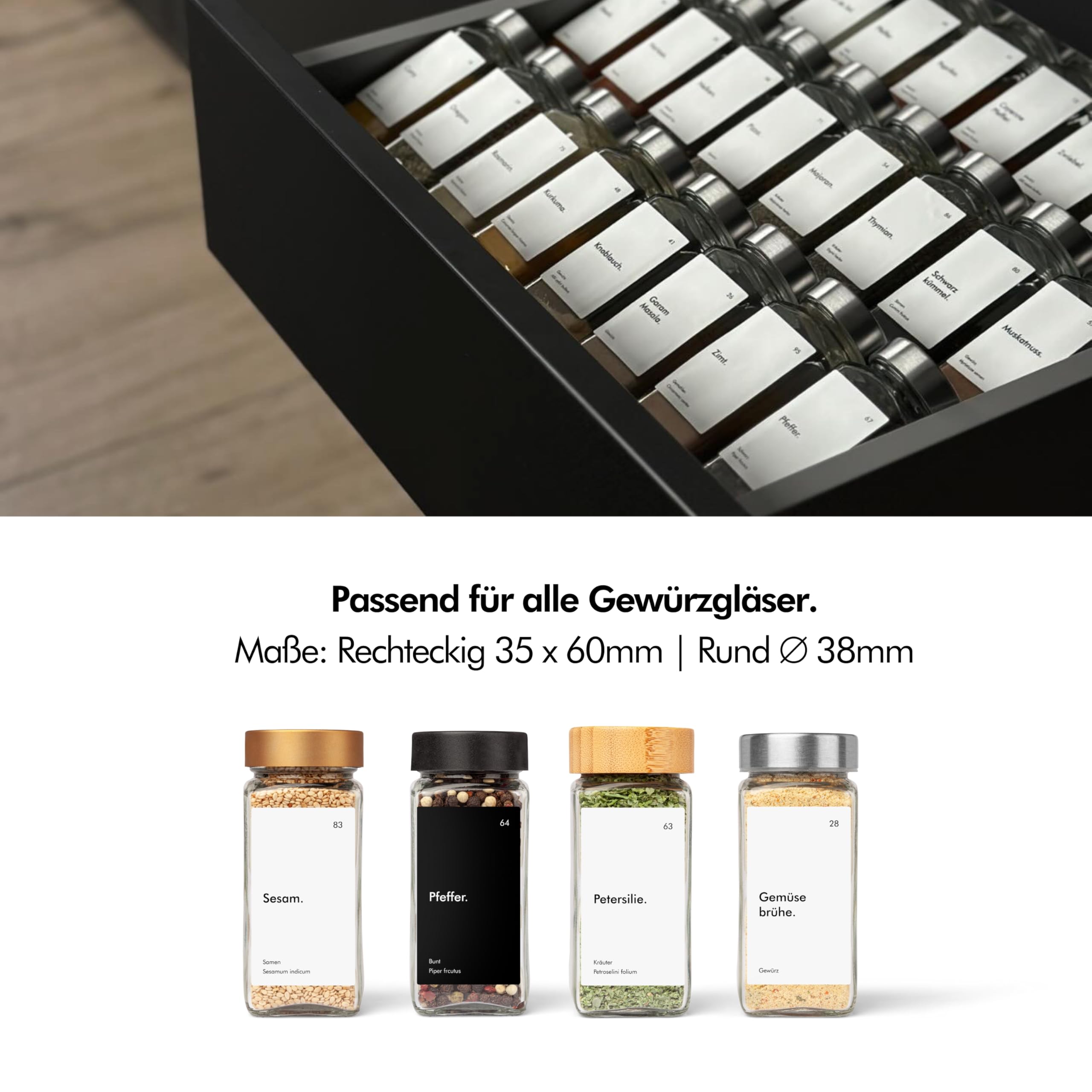 Snapklik.com : KIVY 240 Waterproof Spice Labels Stickers