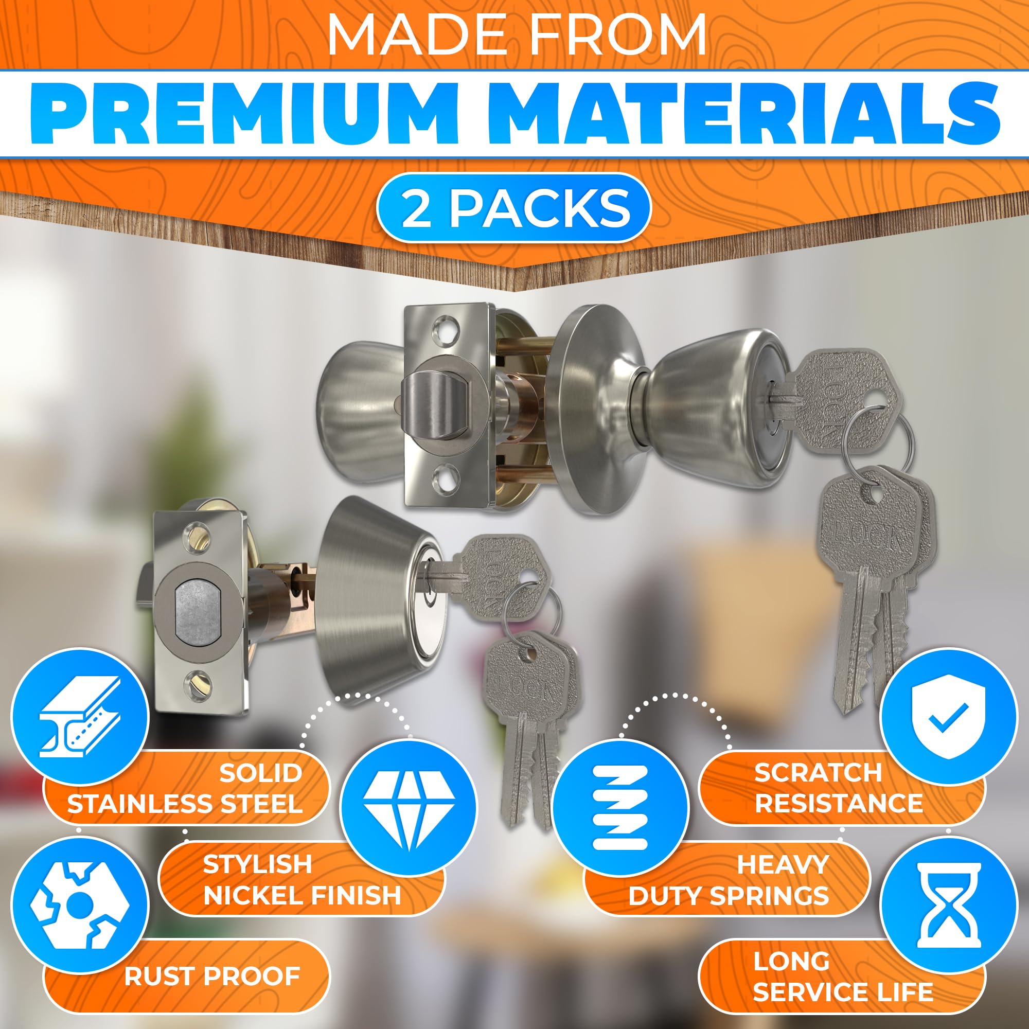 Snapklik.com : 2 Pack Mobile Home Door Knob Deadbolt Combo - Home Key ...