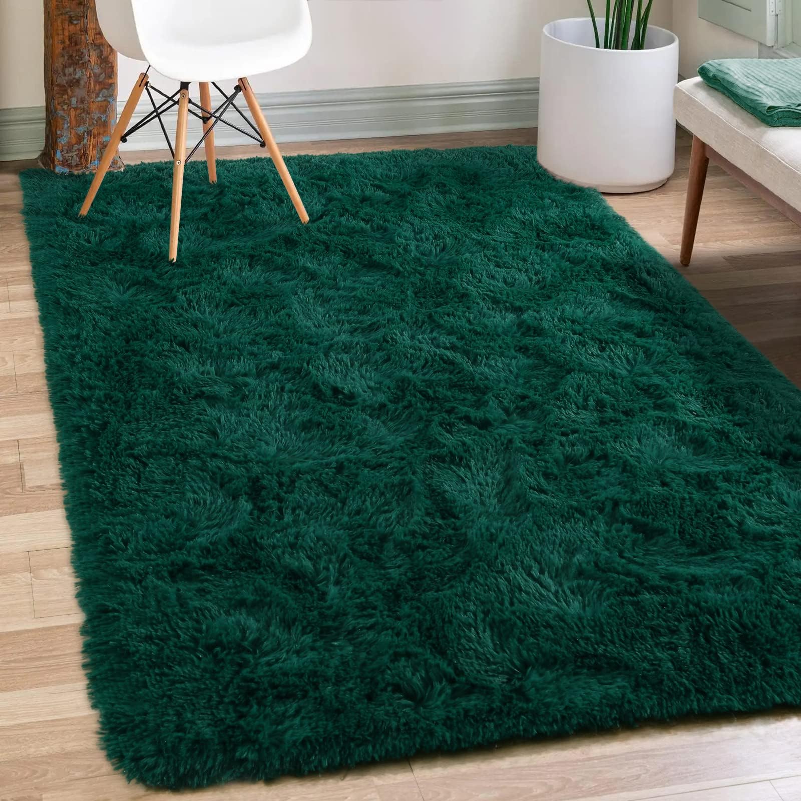 Amazon.com: VioletAtelier Home Area Rug, Emerald Green Black Gold ...