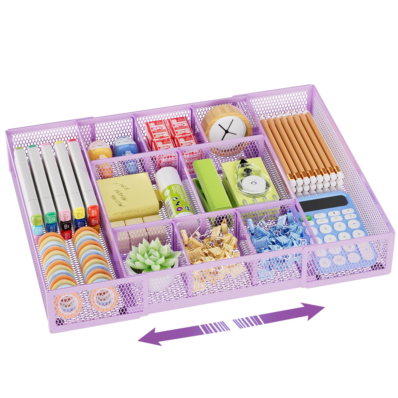 Amazon.com: Marbrasse Expandable Desk Drawer Organizer, Mesh Drawer ...