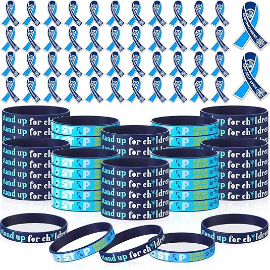 Amazon.com: Riceshoot 100 Pcs Child Abuse Awareness Bulk Items 50 Pcs ...