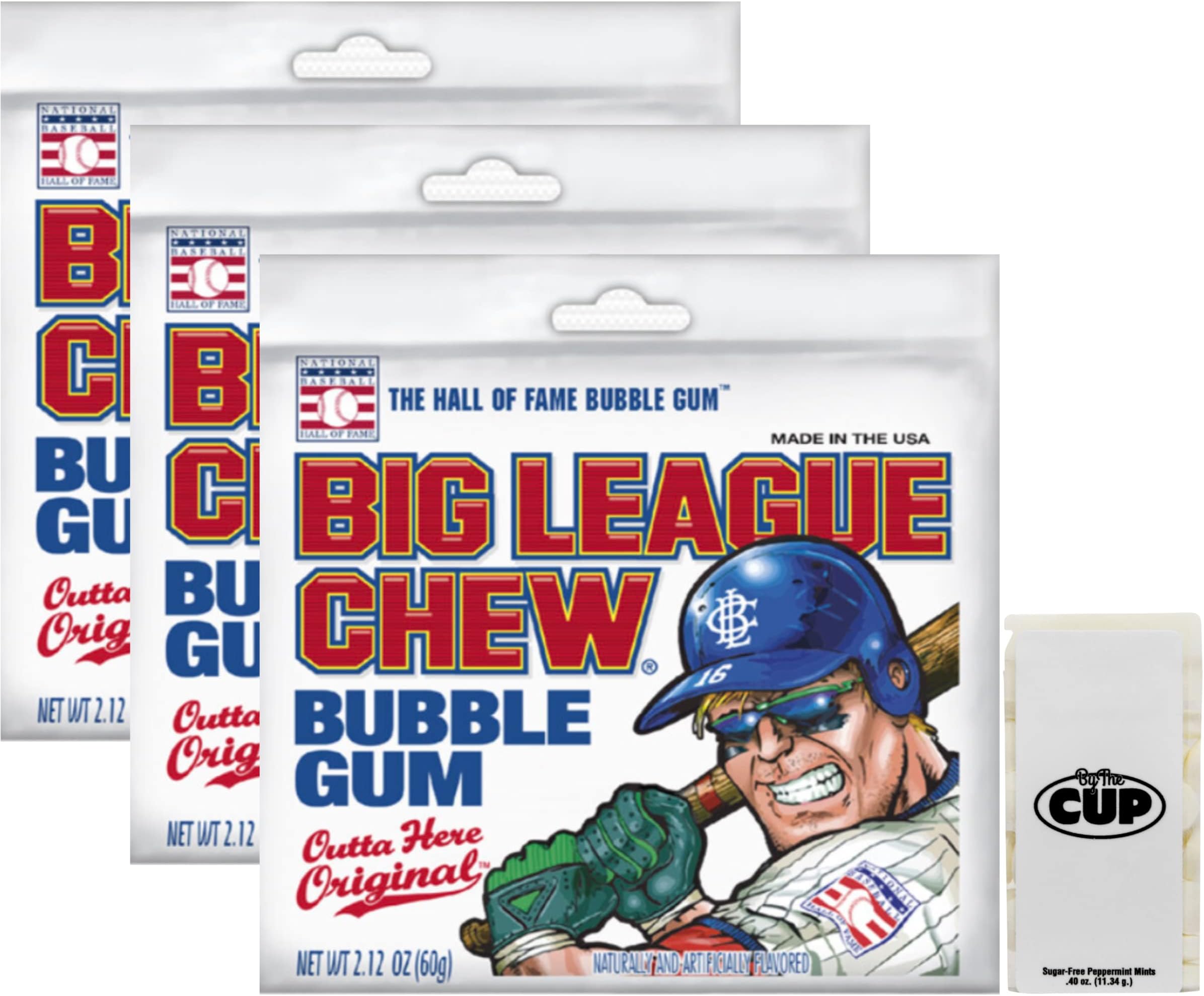 Amazon.com : The Official Big League Chew Original Bubble Gum + 1 Pouch ...