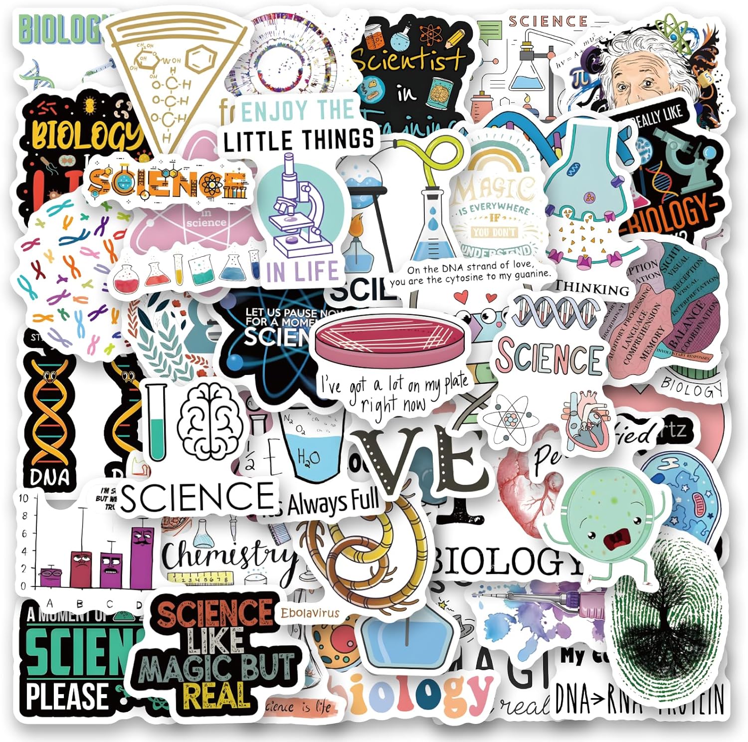 Amazon.com: 120Pcs Biology Stickers, Biological Sciences Stickers ...