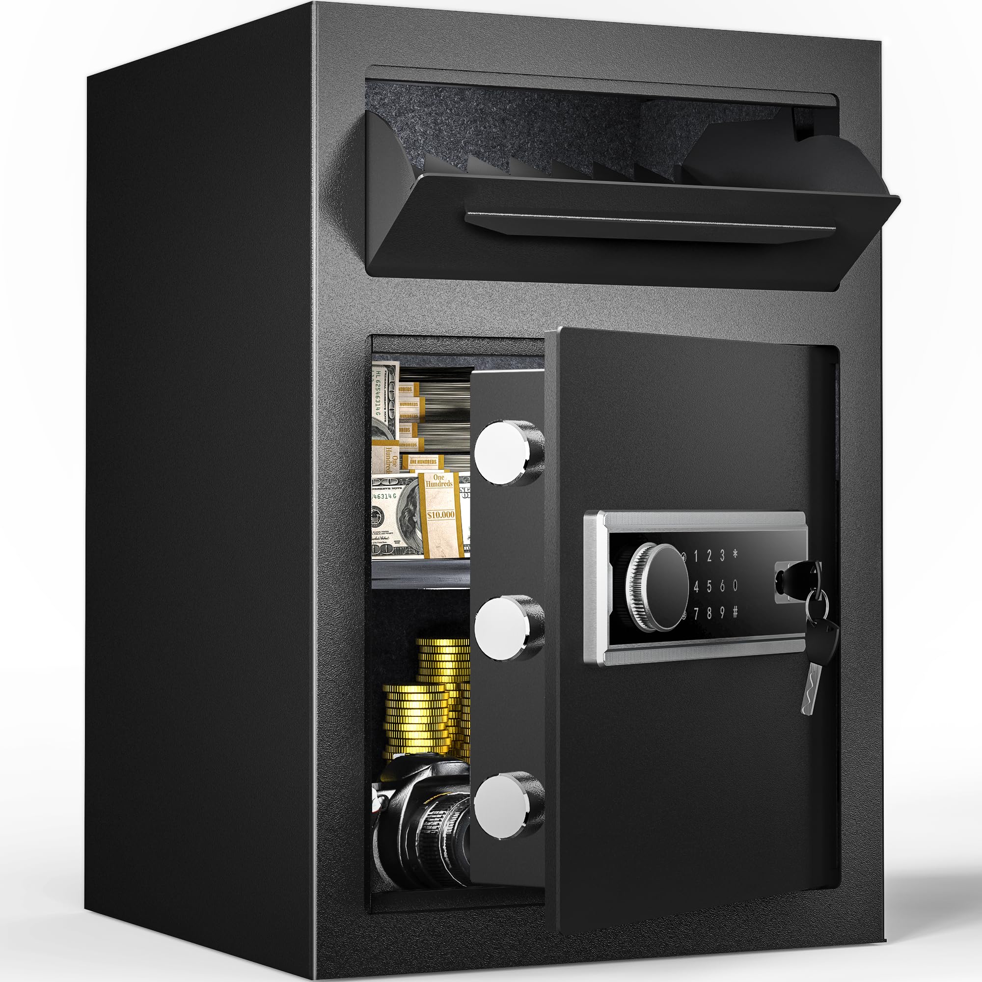 YITAHOME Drop Slot Safes, 2.6 CUB Depository Safe with Drop Slot, Drop ...