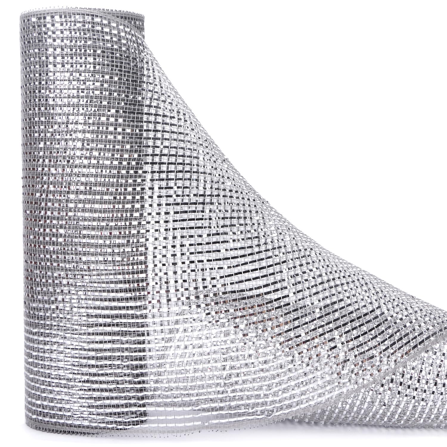 Amazon.com: Ribbli Silver Grey Metallic Mesh Ribbon Silver Deluxe Foil ...