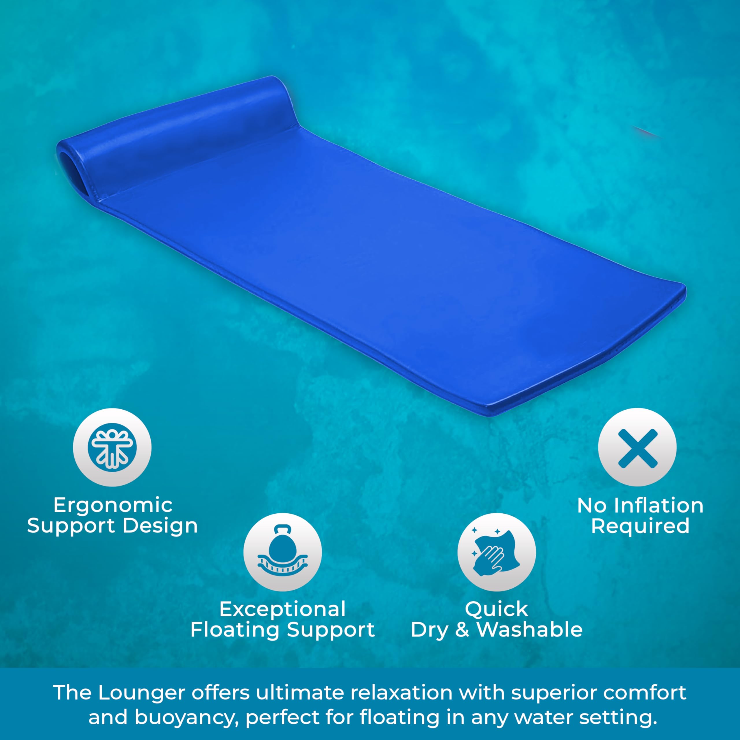 Snapklik.com : VOS LUXX Premium Water Lounger Float Ultra-Buoyant ...