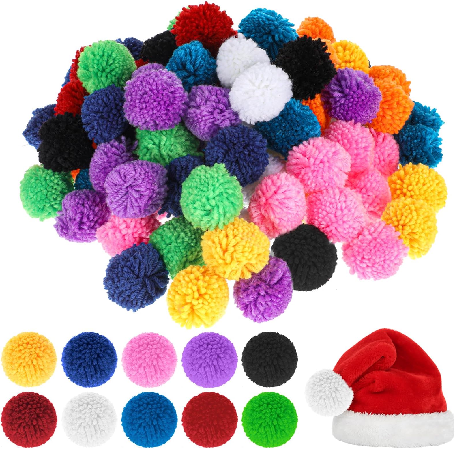 Amazon.com: 16 Pcs Large Yarn Pom Poms 7CM-2.7INCH Made to Order ...