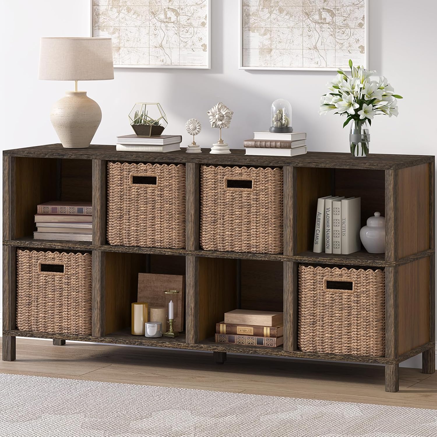 Amazon.com: TVU 8 Cube Organizer Bookcase - 11in Opening Storage Shelf ...