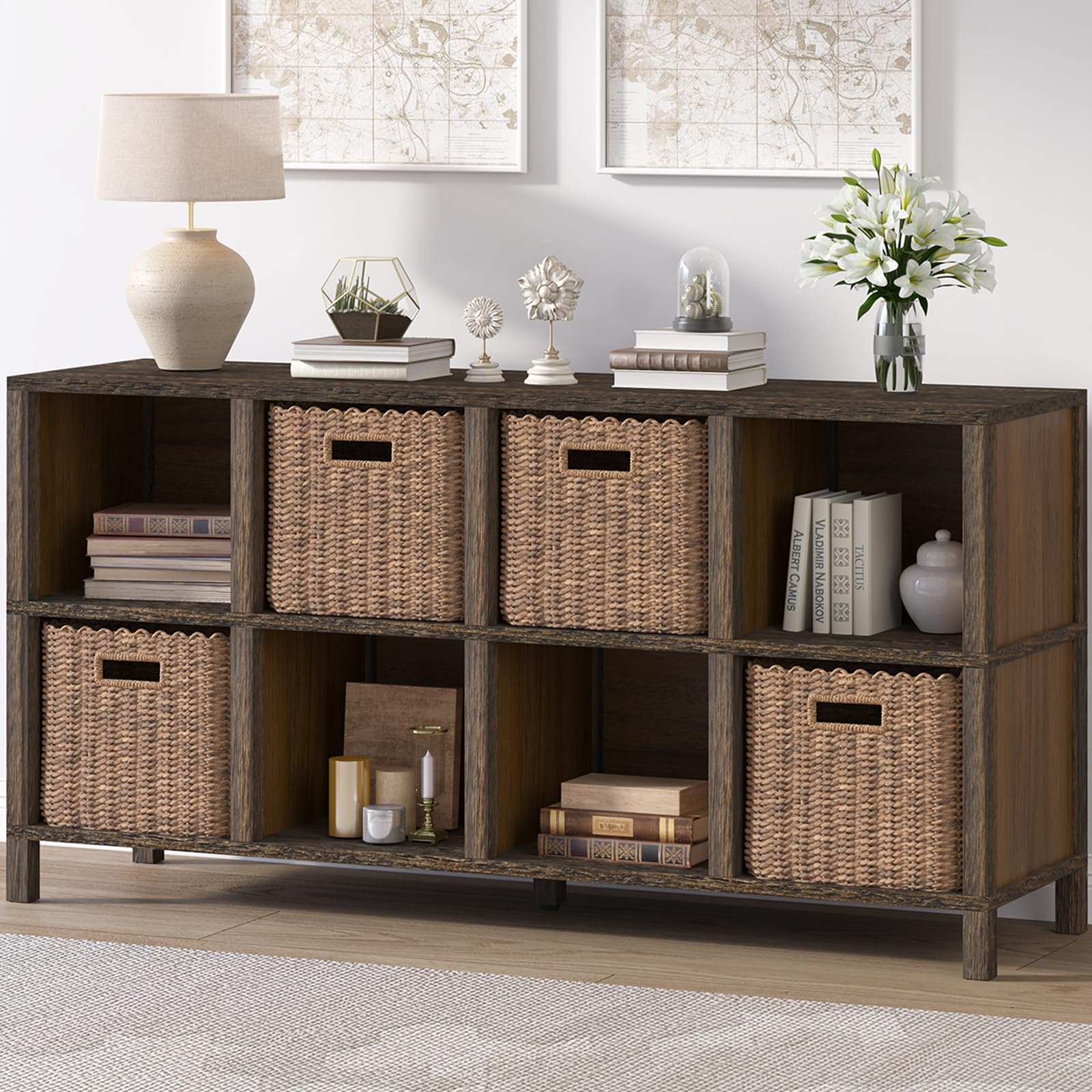 Amazon.com: TVU 8 Cube Organizer Bookcase - 11in Opening Storage Shelf ...