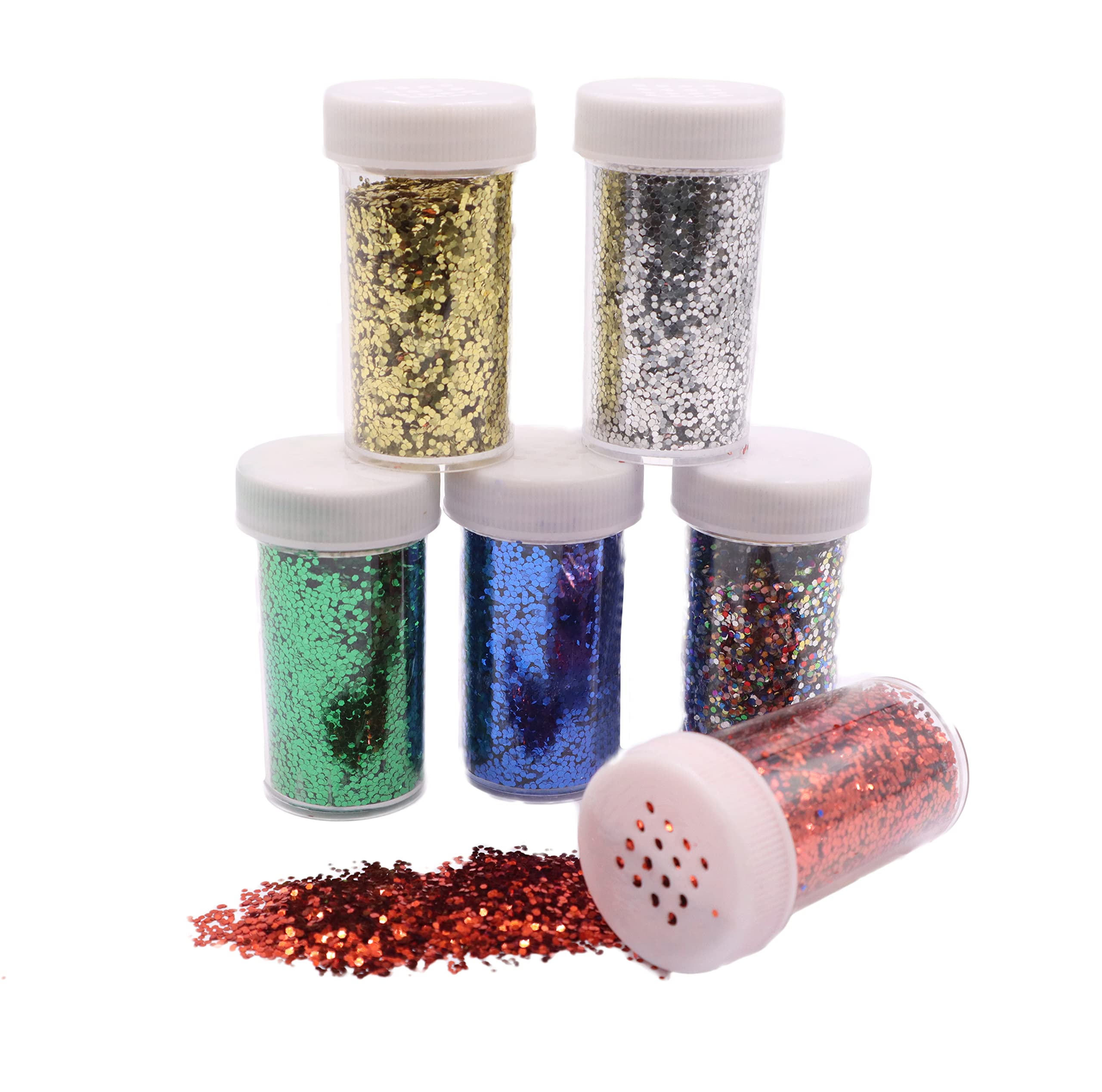 Glitter - 15 gram Easy Pouring Tube Pack of 6 Colours : Amazon.co.uk ...