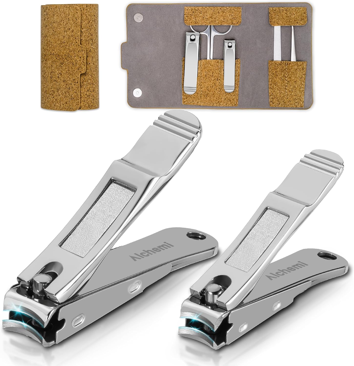 Amazon.com: Alchemi Plus Nail Clippers Set, Curved Bladed Fingernail ...